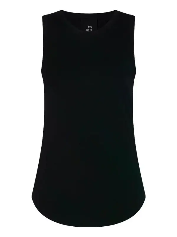 THOM KROM Sleeveless Round Neck Tank Top With Curved Hem - Black