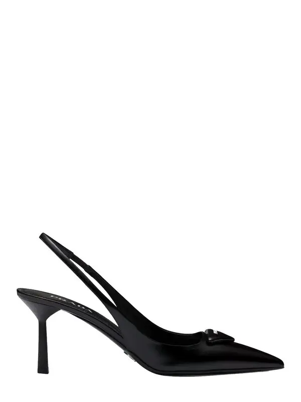 Prada 75mm Triangle-logo Pumps - Black