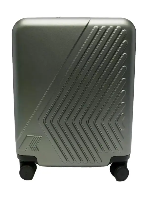 K-WAY Embossed Logo Suitcase With Four Wheels And Combination Lock - Green