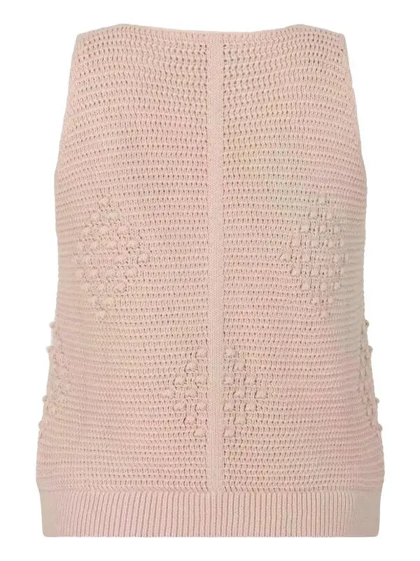 SLOWEAR Slo Wear Crochet Knit V-neck Top - Neutrals
