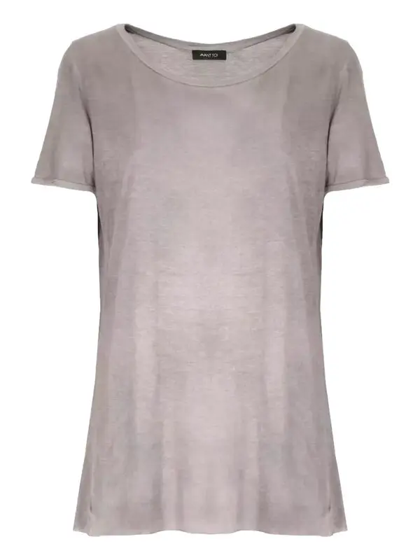 Avant Toi Round Neck Short Sleeve T-shirt - Grey