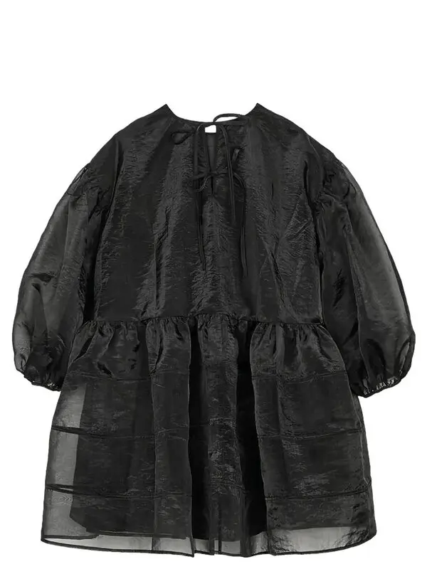 Cecilie Bahnsen Tie-detail Mini Dress - Black