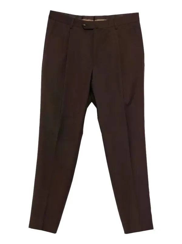 Caruso Pleated Wool Trousers - Brown