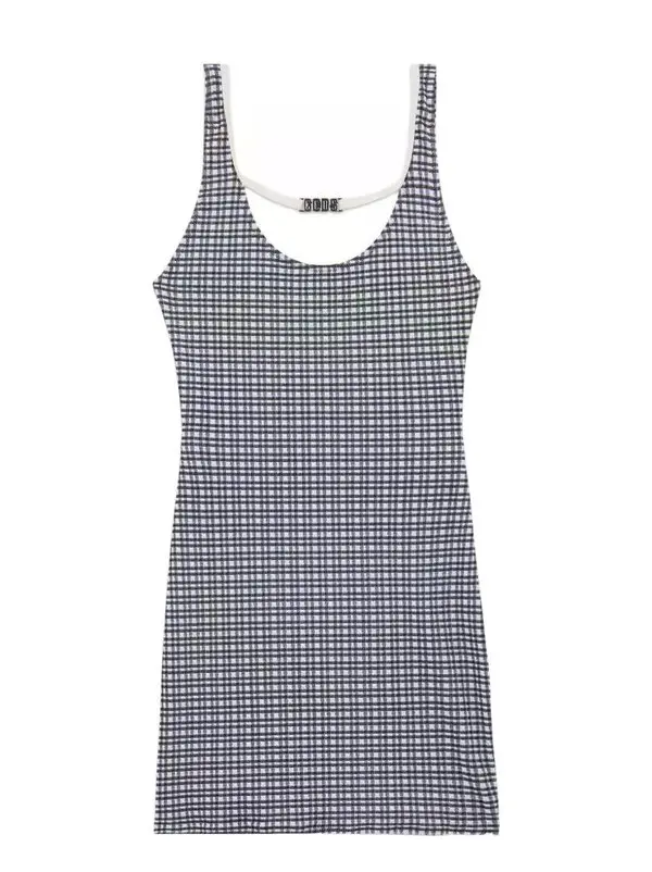 Gcds Gingham-pattern Mini Dress - Grey