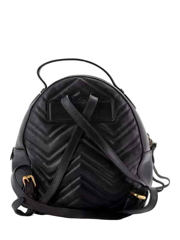 Gucci Gg Marmont Matelassé Leather Small Backpack - Black