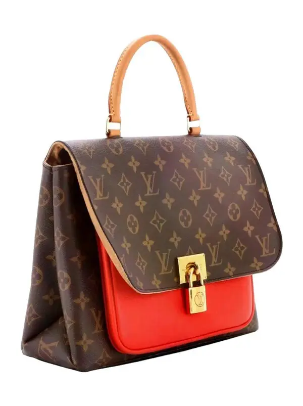 LOUIS VUITTON Marignan Handbag Monogram Canvas With Leather Shoulder Bag - Brown