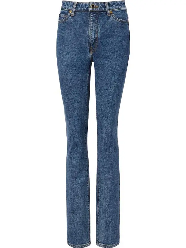 Khaite Daria Mid-rise Slim Jeans In Boone - Blue