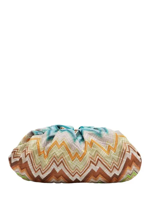 Missoni Zigzag Small Leather-trimmed Clutch - Multicoloured