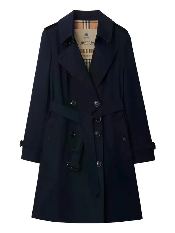 Burberry Mid-length Chelsea Heritage Trench Coat - Blue