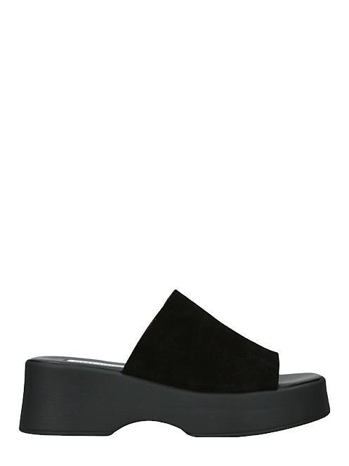 Steve Madden Slinky Heeled Suede Sandals - Black