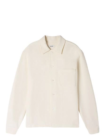Sandro Long-sleeved Textured Woven Shirt - Ecru