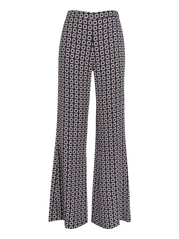 Sandro Floral Print Flared Trousers - Blue