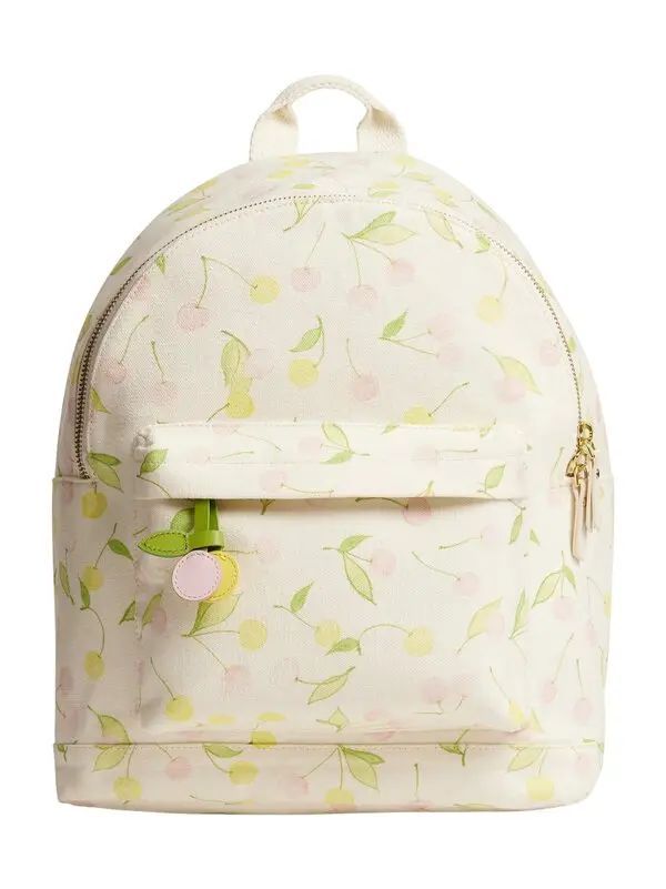 Bonpoint Cotton Jova Backpack With Cherry Motif - Pink