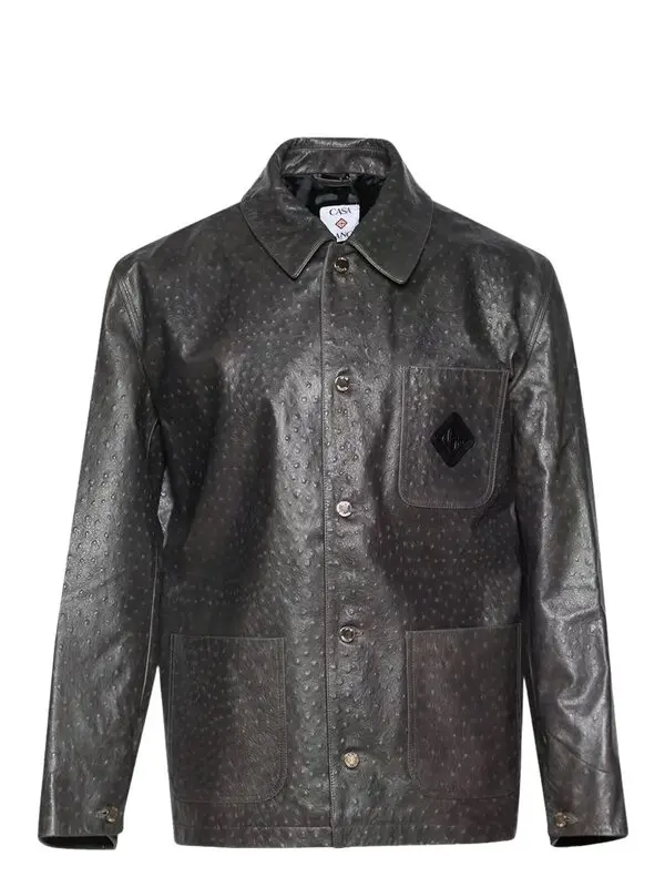 Casablanca Ostrich-effect Workwear Shirt - Grey