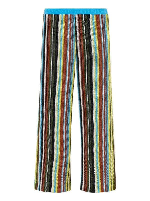 Staud Ali Striped Knitted Straight-leg Trousers - Multi