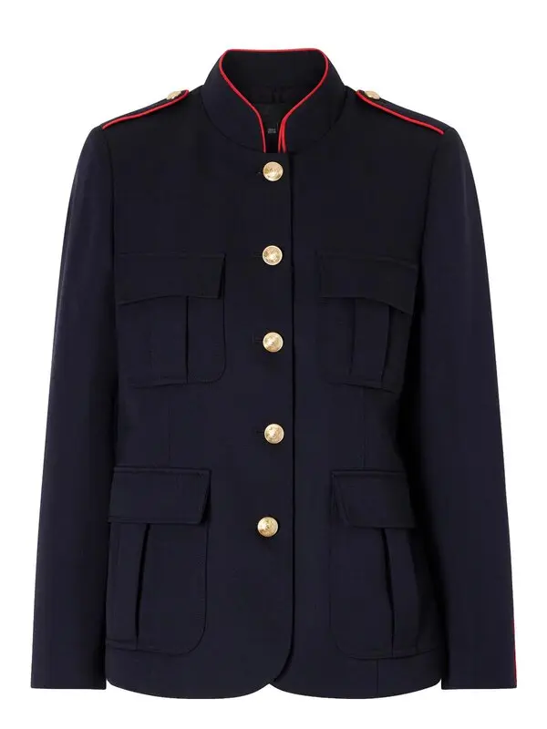 NILI LOTAN Silas Wool-gabardine Jacket - Blue