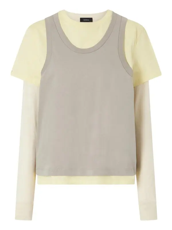 Wardrobe.NYC Layered Cotton-jersey T-shirt - Multi