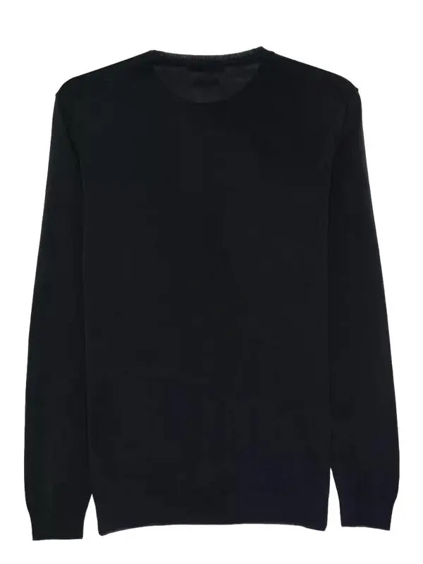 DANIELE FIESOLI Cotton Round Neck Long Sleeve Pullover - Blue