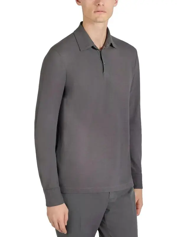 ZANONE Long-sleeve Polo Shirt - Brown