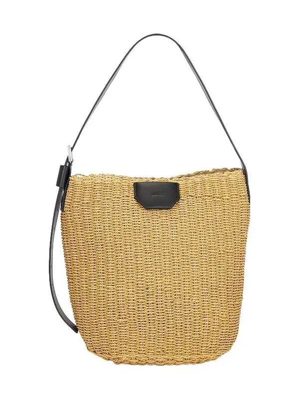 ALLSAINTS Alba Raffia Shoulder Bag - Neutral