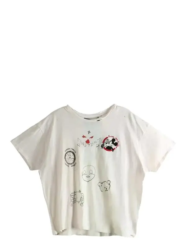 PALY Graphic-print Distressed Cotton T-shirt - Neutrals