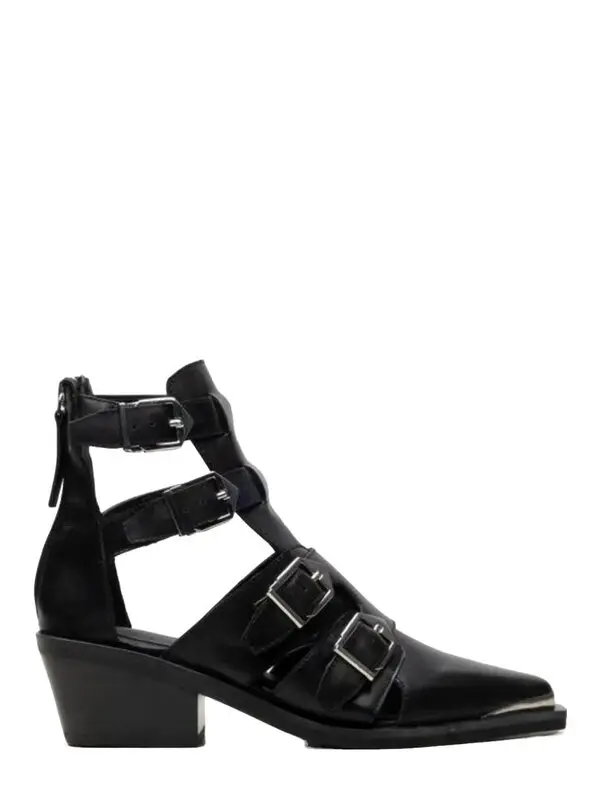 Free People Helen Buckle-fastening Leather Ankle Boots - Black