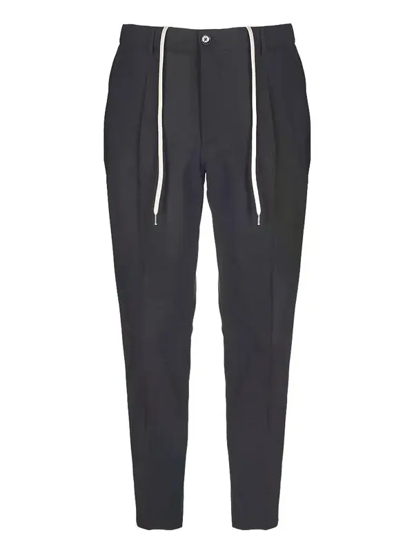 BE ABLE Riccardo Drawstring Pleated Trousers - Grey