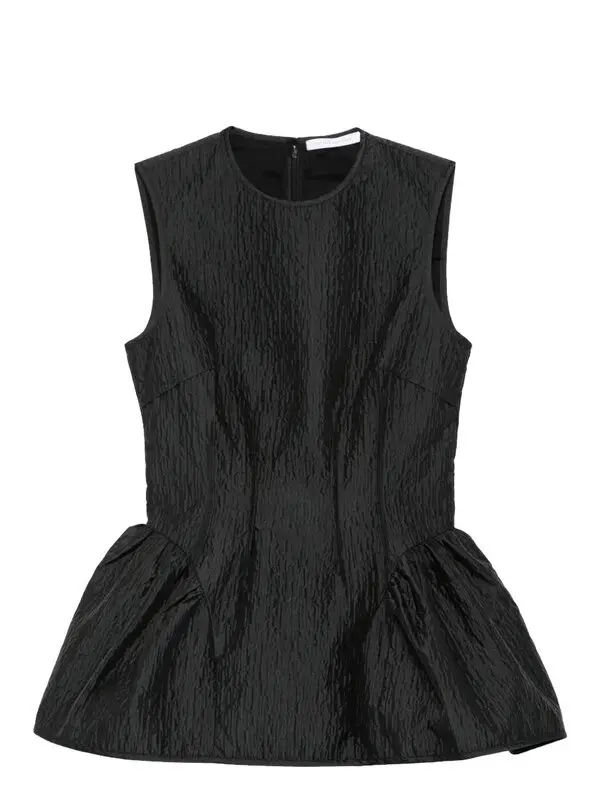 Cecilie Bahnsen Cbdaimi Peplum Texture Top - Black