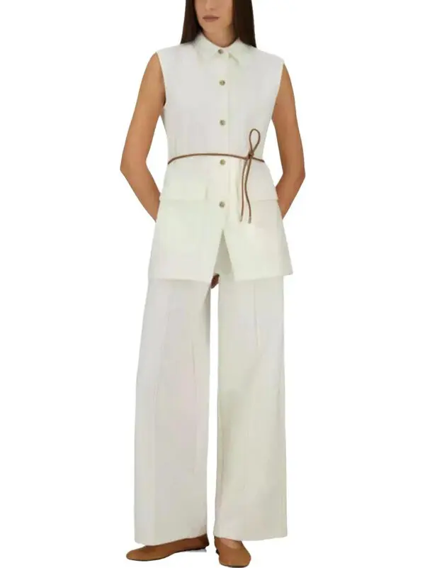 Herno Button Belted Waistcoat - Neutrals