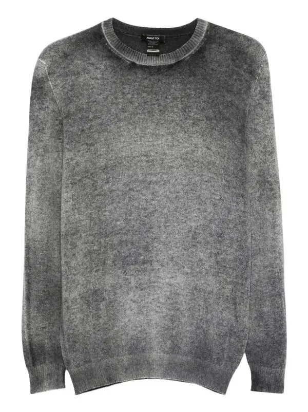 Avant Toi Crew Neck Sweater With Gradient Effect - Grey