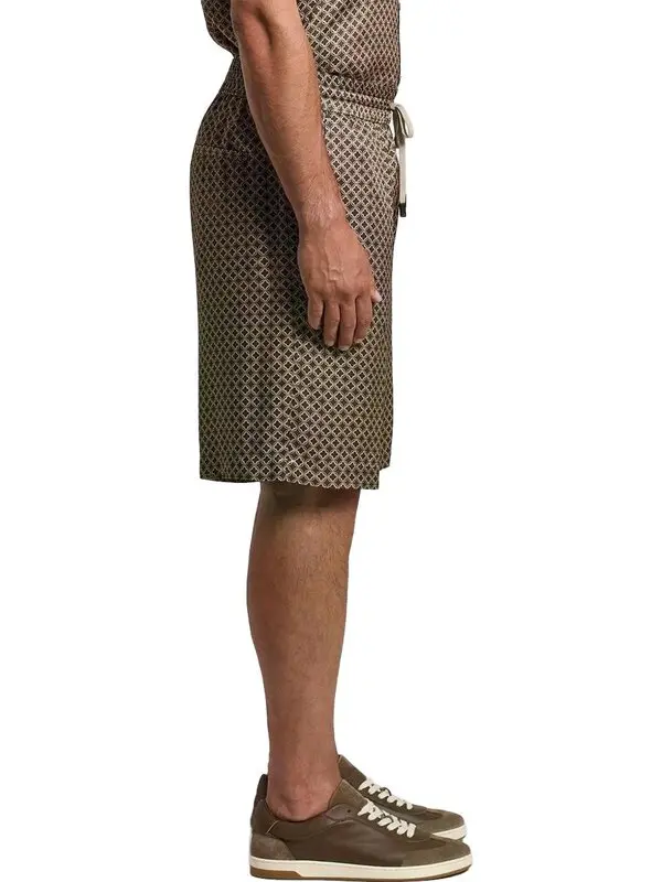 Peserico Drawstring Patterned Shorts - Brown