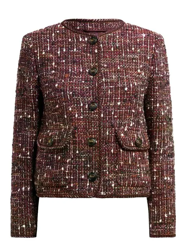 Etro Tweed-construction Jacket - Red