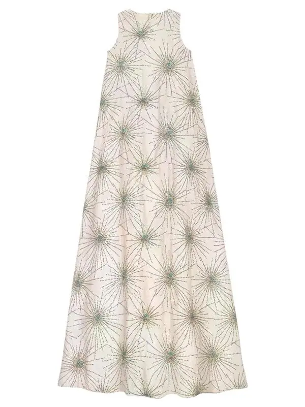 PSOPHIA Sleeveless V-neck Maxi Dress With All-over Pattern - Neutrals