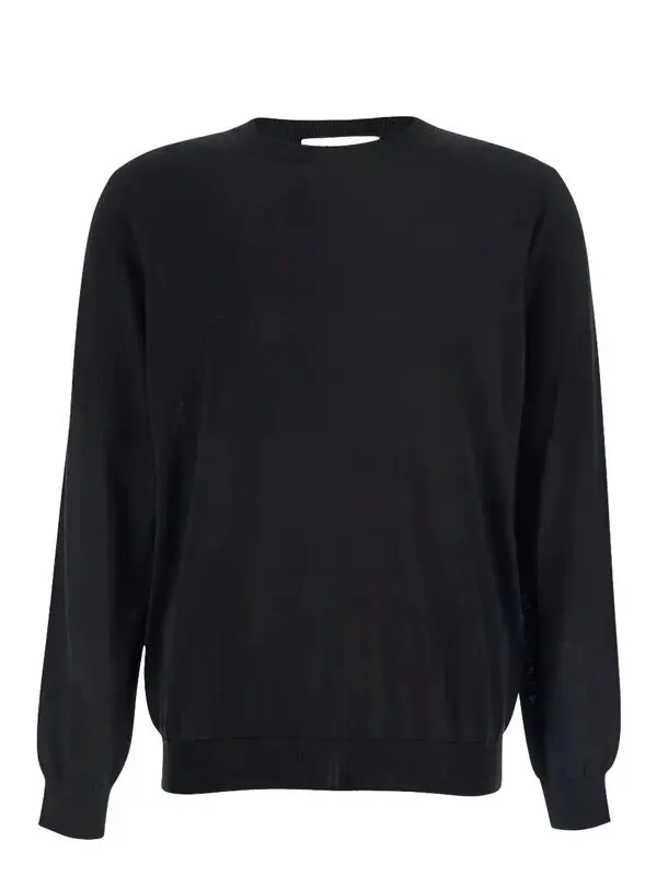 KANGRA Crew Neck Long Sleeve Sweater - Black