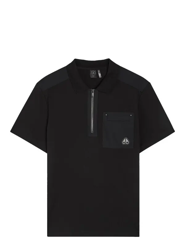 Moose Knuckles Dalon Panelled Piqué Cotton Polo Shirt - Black