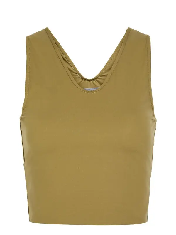 SPENCE Cosmic Form Cropped Tank Top - Olive