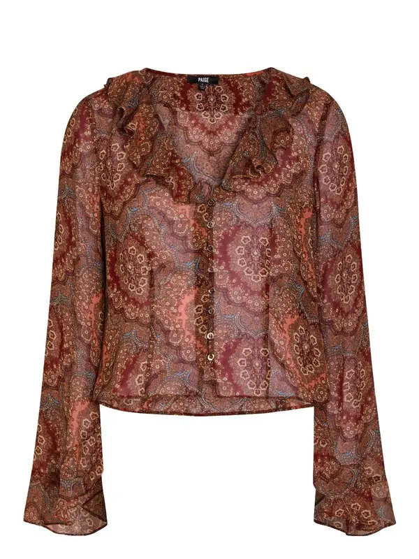 Paige Eve Printed Silk-chiffon Blouse - Multicoloured
