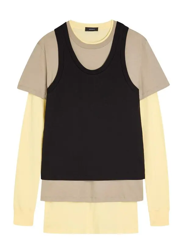 Wardrobe.NYC Layered Cotton Mini Dress - Multicoloured
