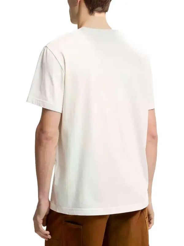 Moncler Embroidered Tricolor Logo Cotton T-shirt - Neutrals