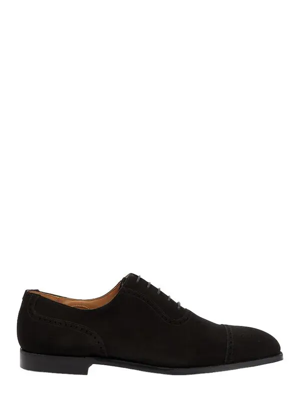 George Cleverley Suede Oxford Shoes - Black