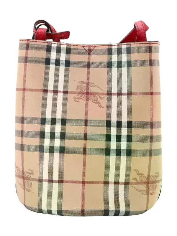 Burberry Lorne Haymarket Coated Canvas Small Bucket Bag - Brown
