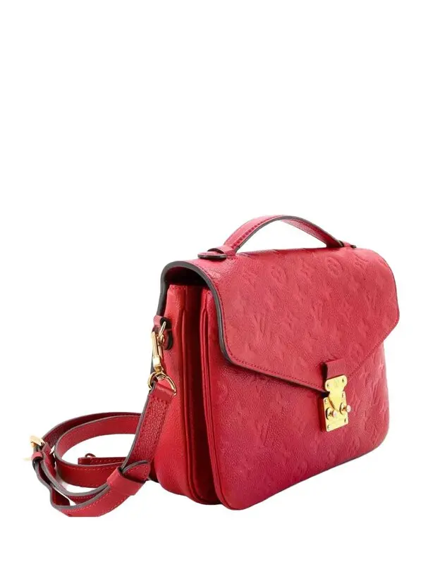 LOUIS VUITTON Pochette Metis Monogram Empreinte Leather Crossbody Bag - Red