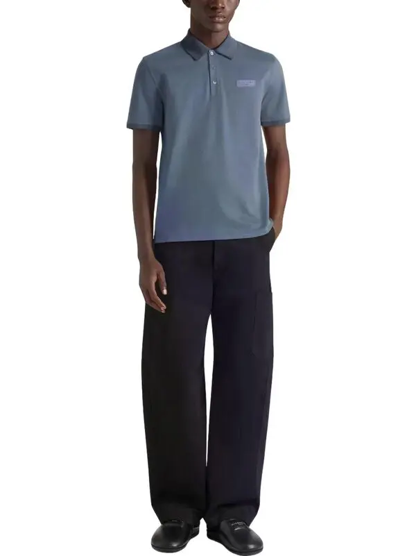 Givenchy Polo In Cotton With Paris Gros Grain - Blue