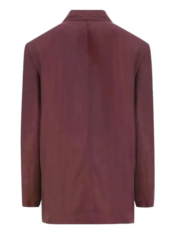 Saint Laurent Habotai Double-breasted Peak-lapel Jacket - Red