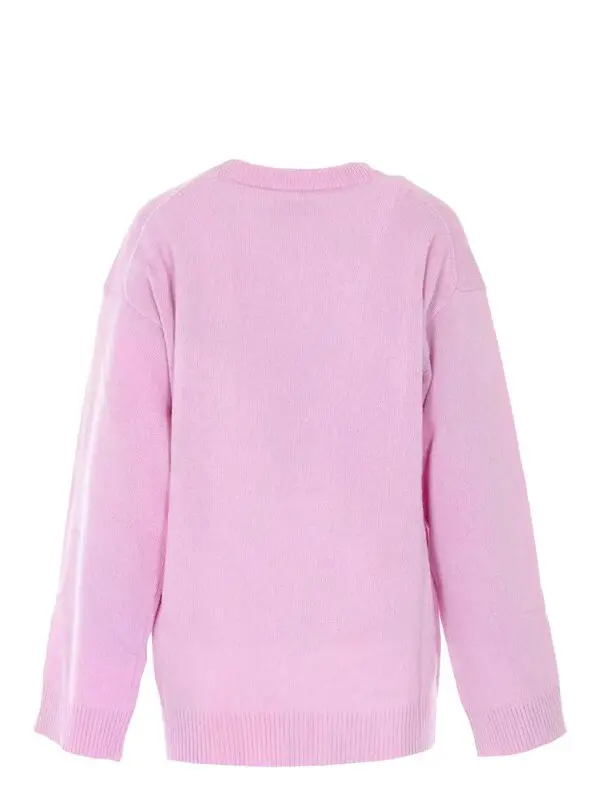 GANNI Ring Of Roses Crew Neck Sweater - Pink