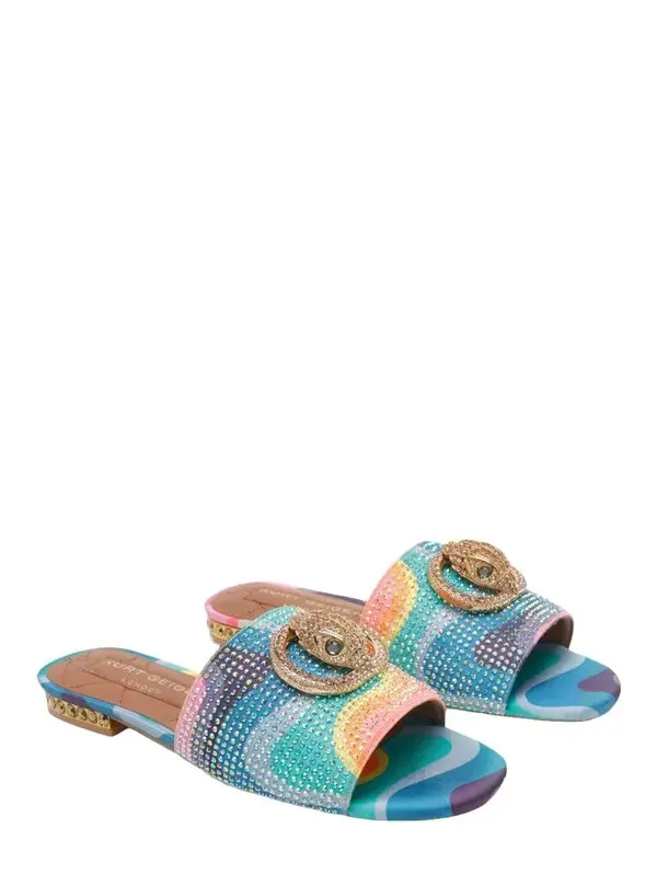 Kurt Geiger Chelsea Crystal-embellishment Logo Sandals - Blue