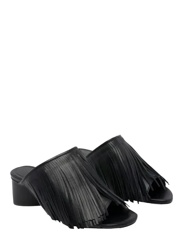 VIC MATIE K16 Fringed Sandals - Black
