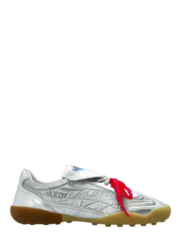 Dsquared2 Ruched Leather Sneakers - Silver