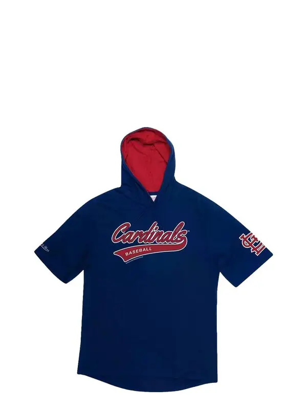 Mitchell & Ness Mlb St. Louis Cardinals Short Sleeve Hoodie - Blue
