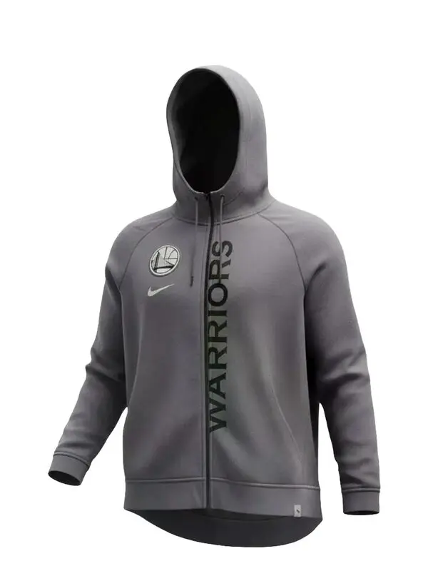Nike Nba Golden State Warriors Full-zip Hoodie - Grey